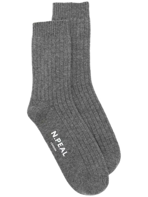 N.peal Cashmere House Socks - Grey