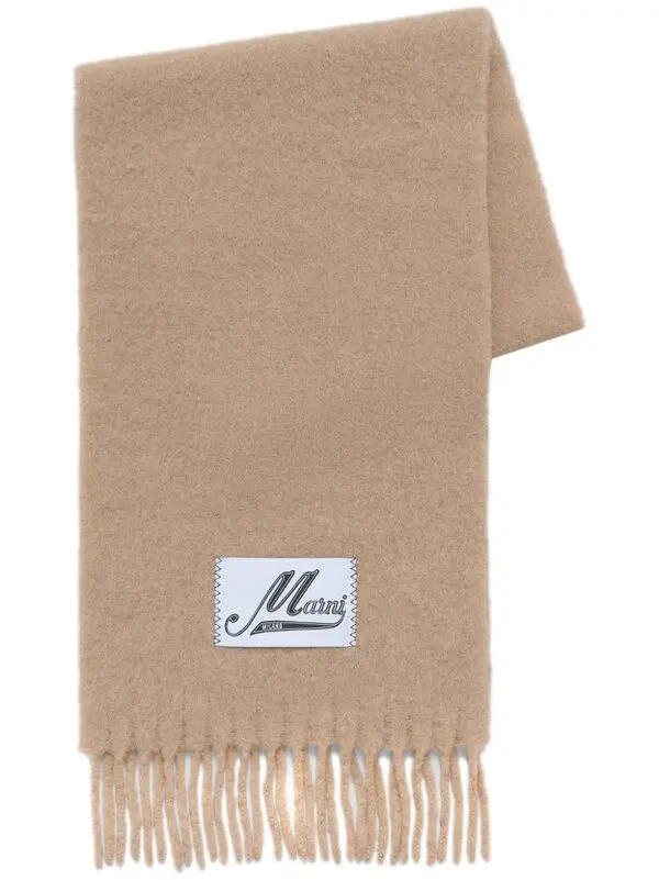 Marni Logo-appliqué Scarf - Neutrals