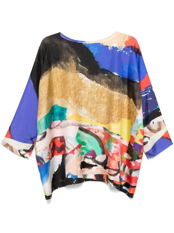 DANIELA GREGIS Abstract-print Blouse - Blue