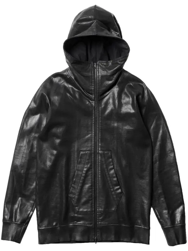 Julius Coated Finish Hooded Jacket In Black - 18% Off