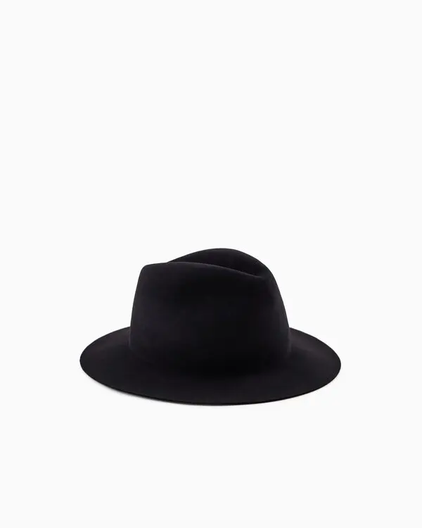 Giorgio Armani Wide-brimmed Rabbit Fur Hat - Blue