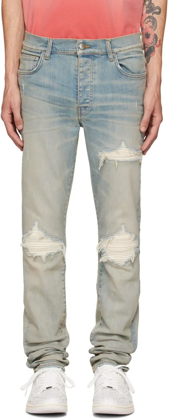 Amiri Mx1 Ultrasuede Jeans - Antique Indigo | Editorialist