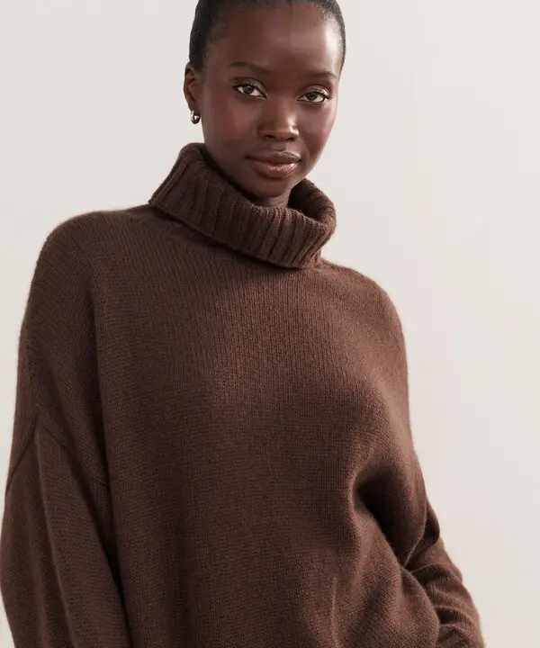 Jenni Kayne Cashmere Porter Turtleneck Top - Multicolor,chocolate