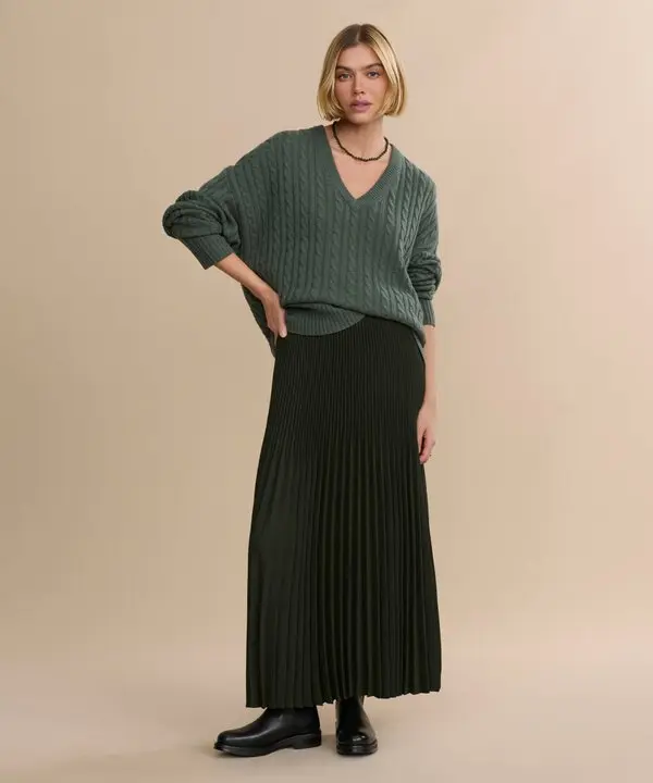 Jenni Kayne Pleated Skirt - Multicolor,forest Plaid