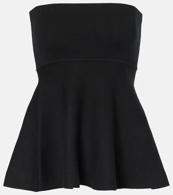 THE FRANKIE SHOP Agathe Peplum Top - Black