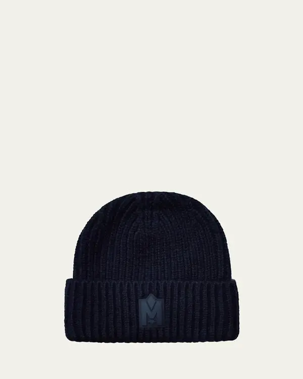 Mackage Jude Hand-knit Beanie With Ribbed Cuff - Navy