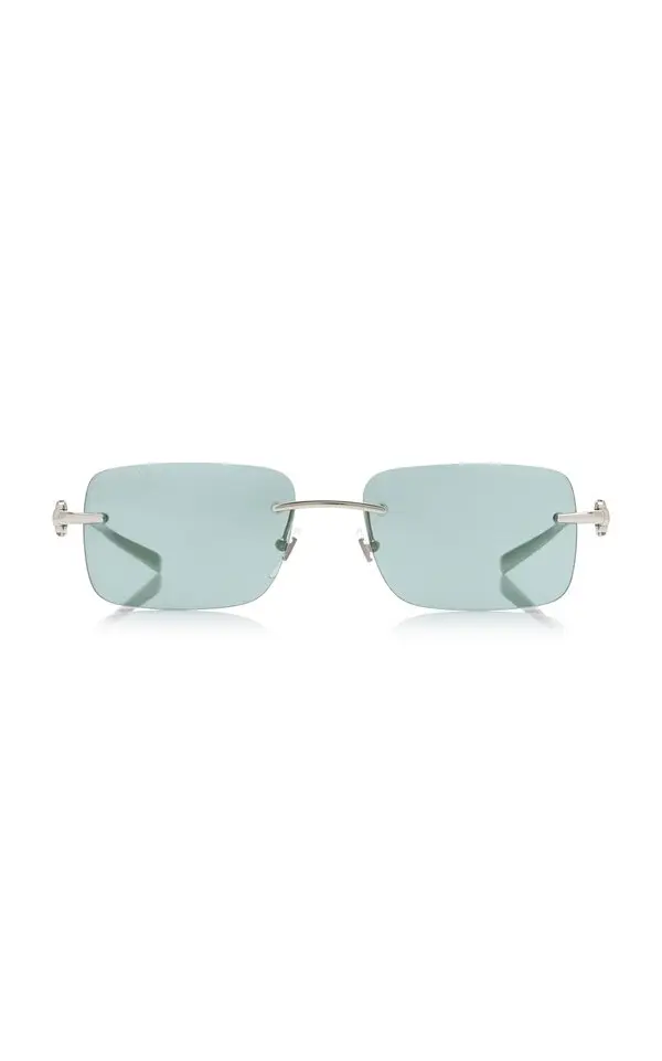 Gucci Rimless Rectangular Sunglasses - Silver