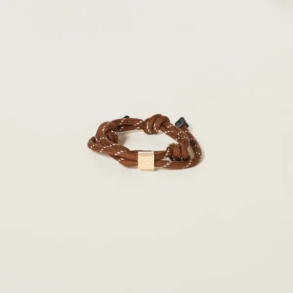 Miu Miu Cord Bracelet - Tobacco