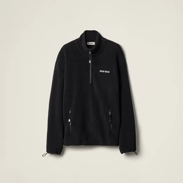 Miu Miu Fleece Sweatshirt - Black