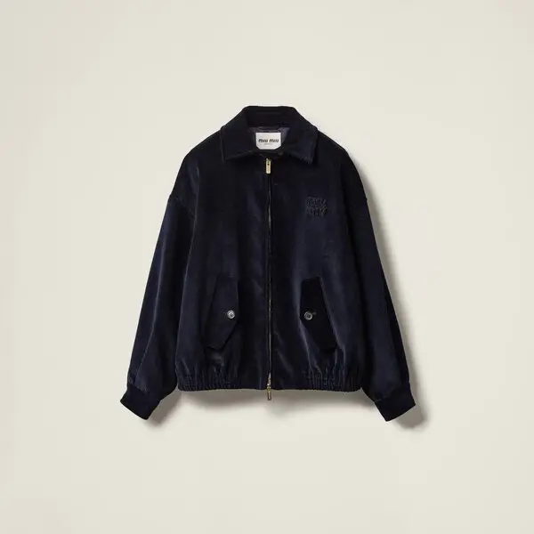 Miu Miu Corduroy Blouson Jacket - Navy