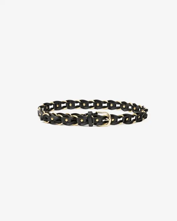 Isabel Marant Bali Leather Belt - Black/gold