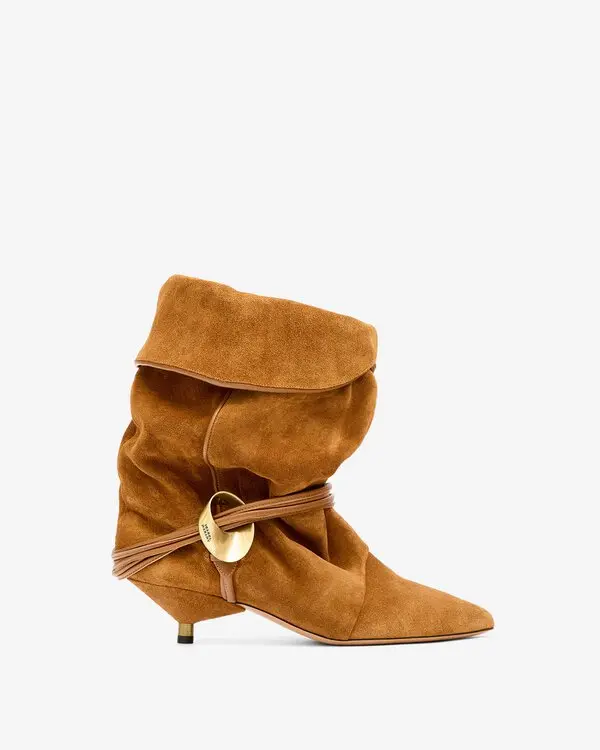 Isabel Marant Edrika Draped Suede Boots - Cognac