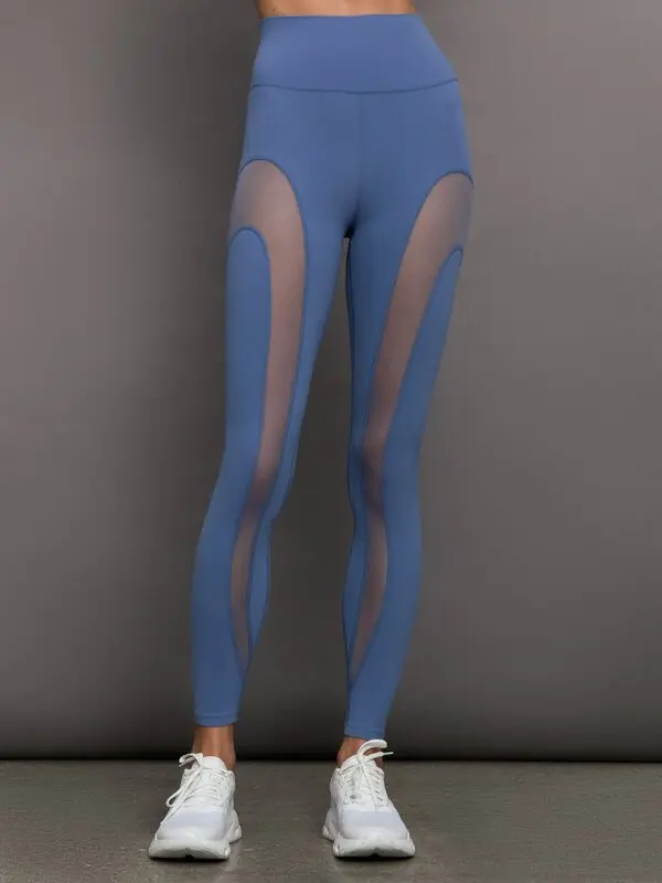 Carbon38 Sheer Spliced Legging In Melt - Blue Horizon