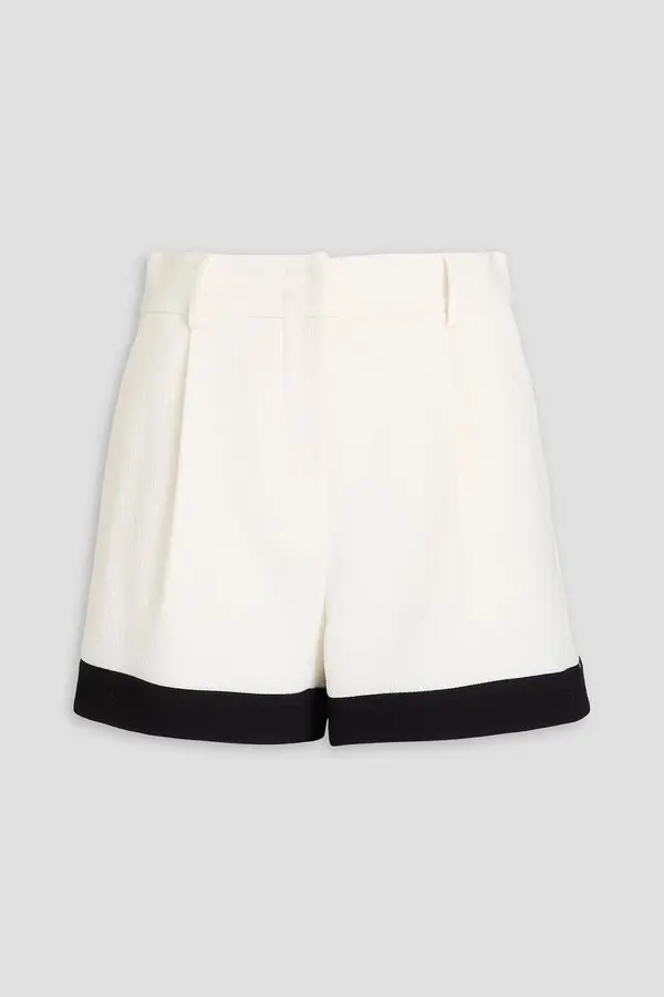 Moschino Two-tone Hammered Crepe Shorts - Ivory