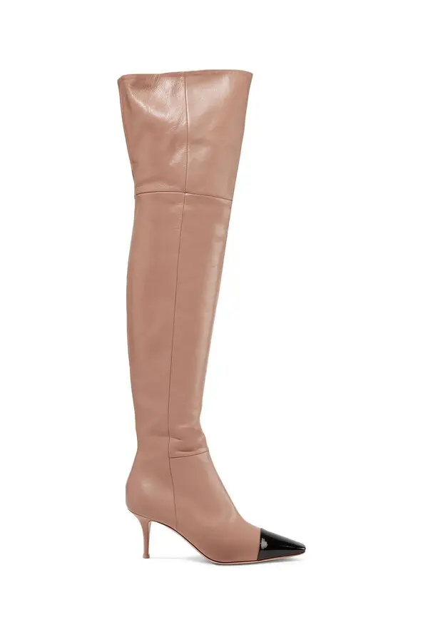 GIANVITO ROSSI 70 Two-tone Over-the-knee Leather Boots