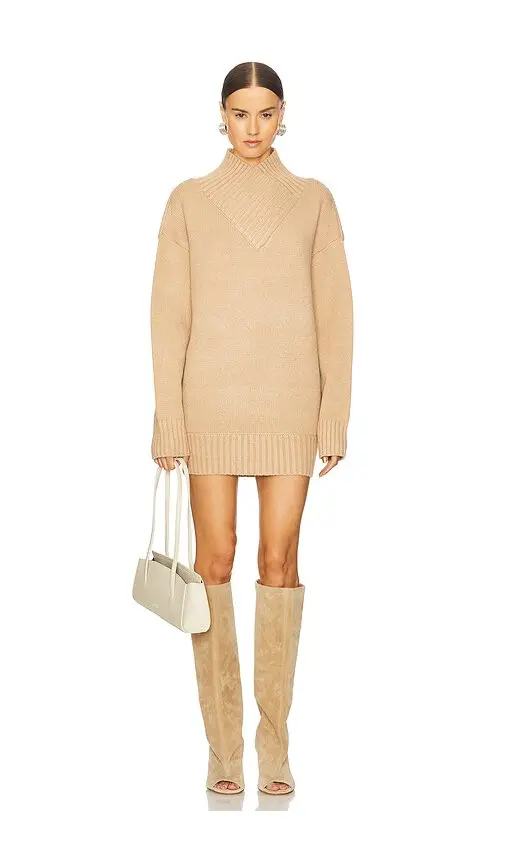 SEROYA Dessa Chunky Knit Sweater - Tan