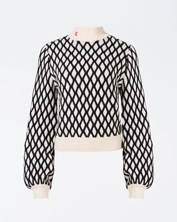 Perfect Moment Carving Merino Wool Sweater - White-black