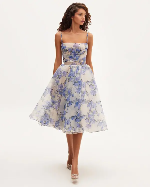 MILLA Spaghetti Strap Midi Dress - Hydrangea