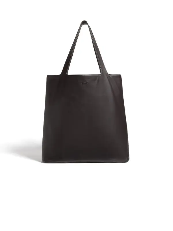 Zegna Secondskin Tote - Dark Brown