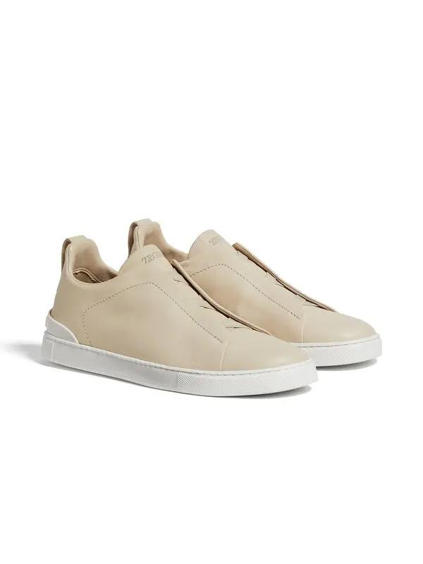 Zegna Triple Stitch Secondskin Sneakers - Light Beige