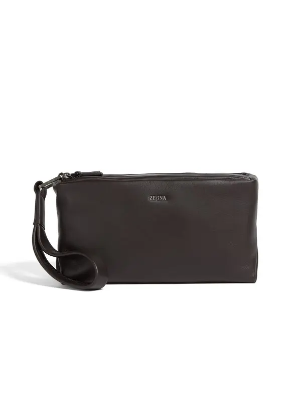 Zegna Secondskin Softy Pouch - Dark Brown