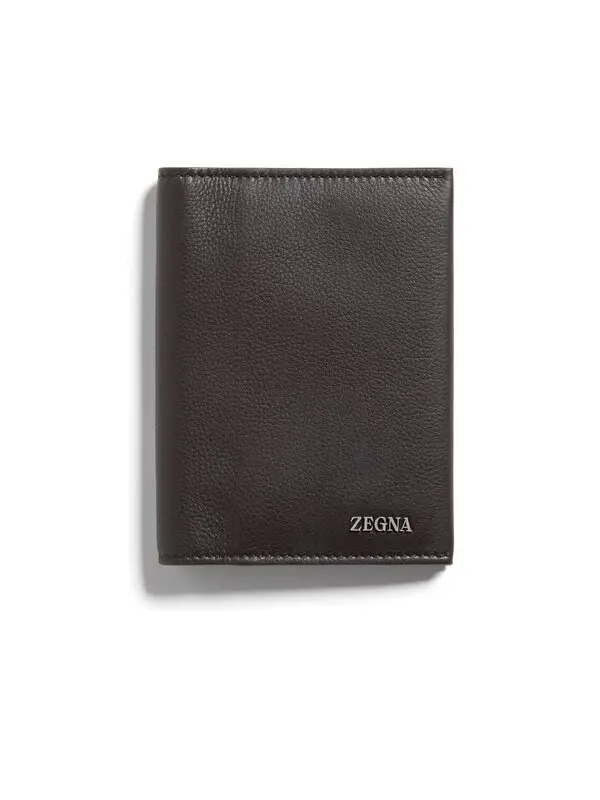 Zegna Secondskin Passport Case - Dark Brown