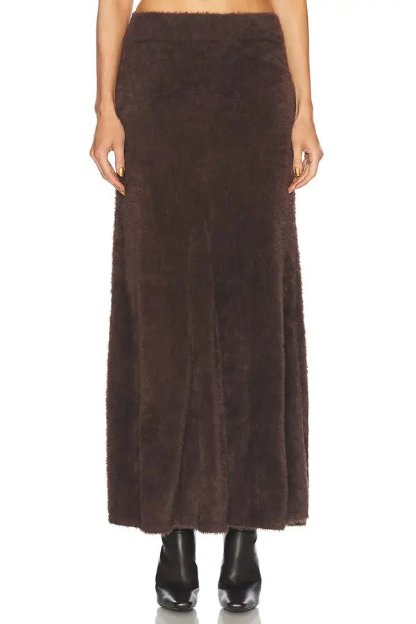 Helmut Lang Knit Maxi Skirt - Espresso