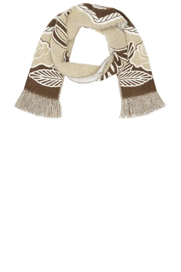 Burberry B Shield Graphic Scarf In Tan In Sand - 50% Off