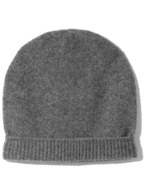 Cashmere In Love Turn-up Hem Beanie - Grey