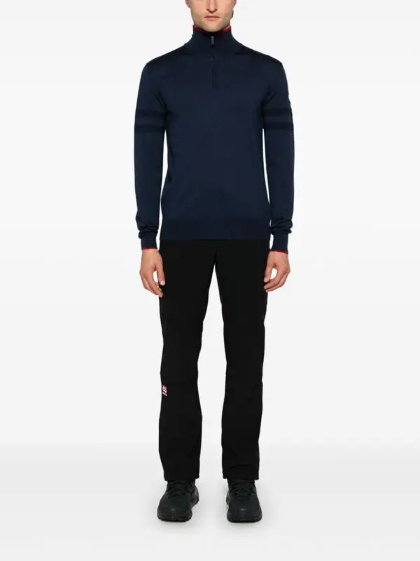 Rossignol Stripe-detail Half-zip Sweater - Blue