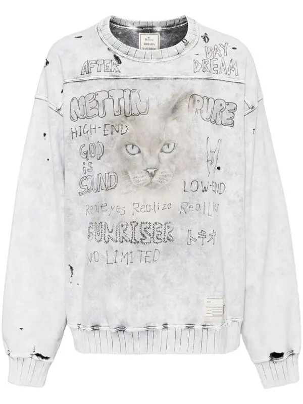 Mihara Yasuhiro Bleached Sweatshirt - Grey