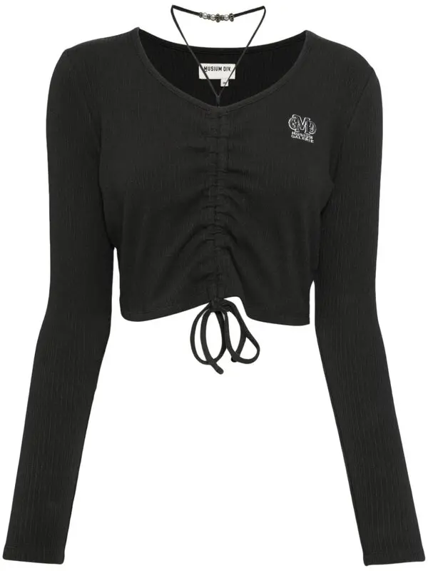 MUSIUM DIV. Logo-embroidered Ruched T-shirt