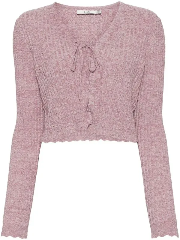 B+AB Cropped Wool-blend Cardigan - Pink