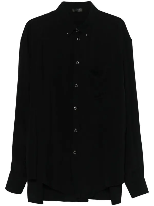 MUGLER Piercing-detail Shirt - Black
