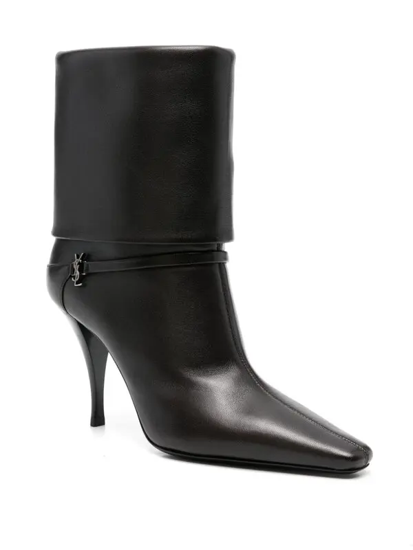 Saint Laurent 85mm Folded Boots - Black