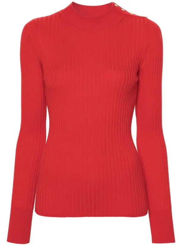 FORTE_FORTE Wool Ribbed Jumper - Red