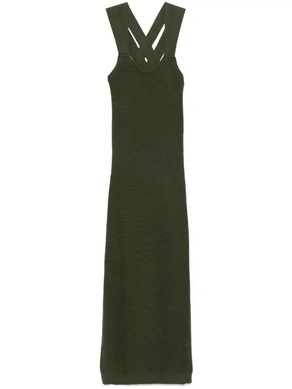 Patou Criss-cross Virgin Wool Midi Dress
