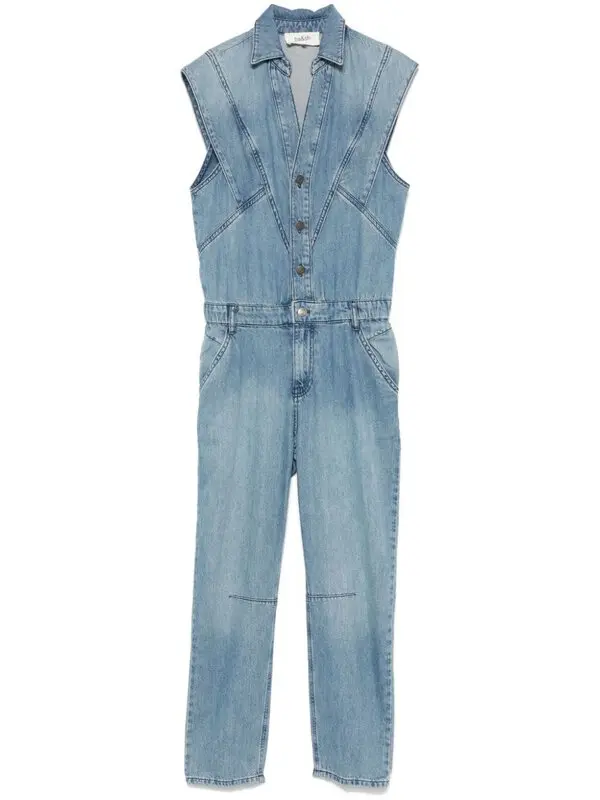 Ba&sh Figo Denim Jumpsuit - Blue
