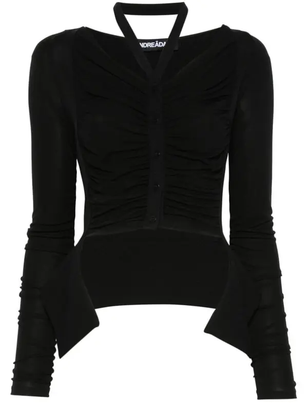 ANDREĀDAMO Draped Jersey Cardigan
