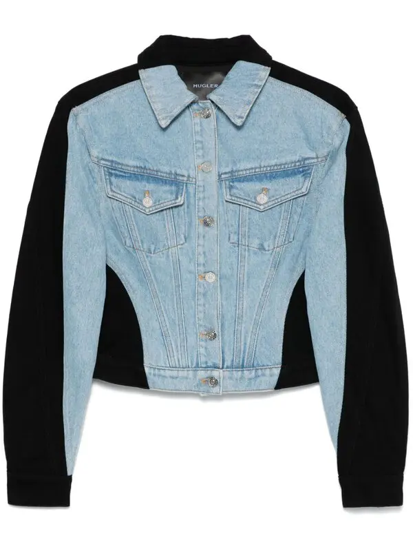 MUGLER Colour-block Denim Jacket