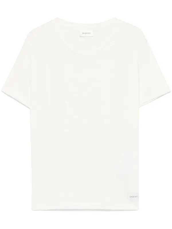 Saint Laurent Logo-tag T-shirt - White