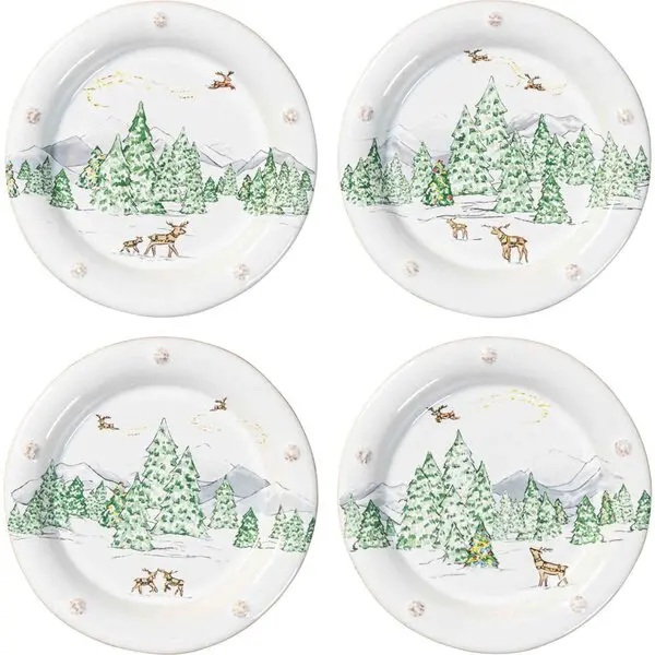 JULISKA Berry & Thread North Pole Set Of 4 Cocktail Plates - Multi