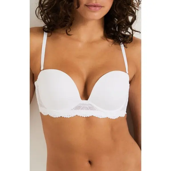 ETAM Idole Underwire Bandeau Push-up Bra - White