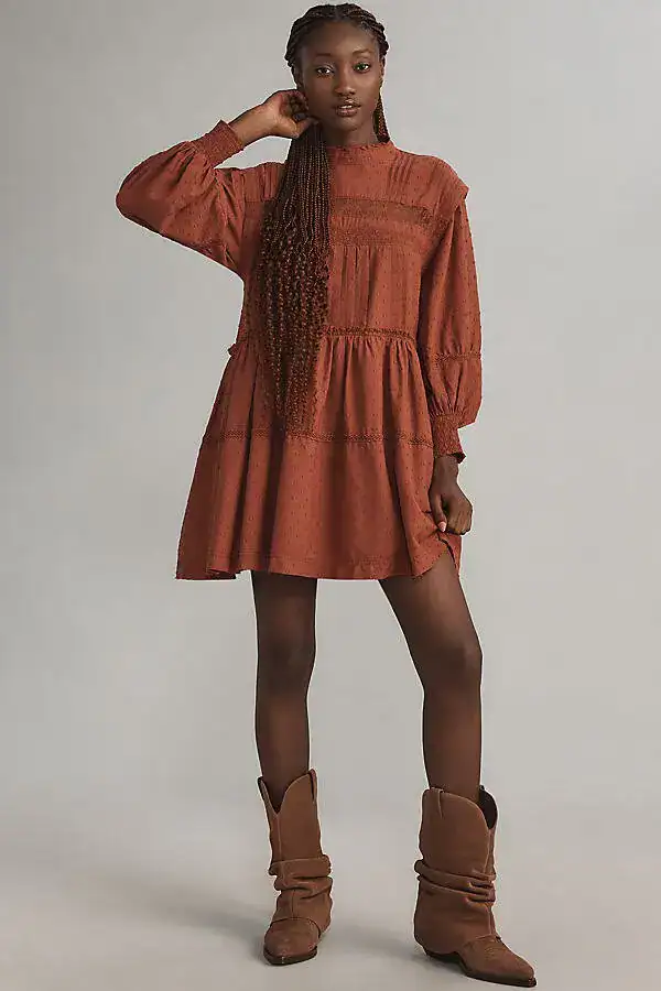 long sleeve cotton swing dress Purple Linen Cotton Wrap Maxi Dress: Long Sleeve V-neck Swing Dress,  Custom, Xiaolizi 6672