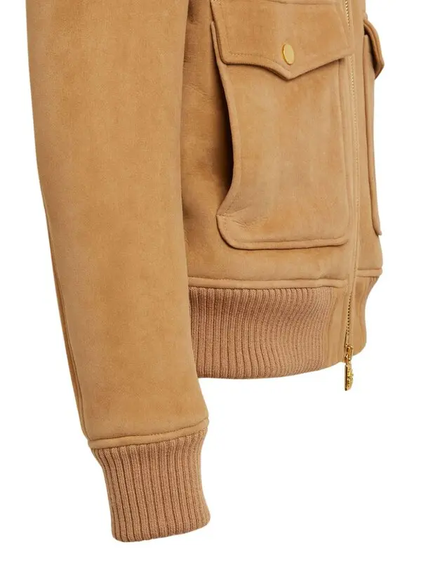 BILLIONAIRE Shearling-collar Suede Jacket