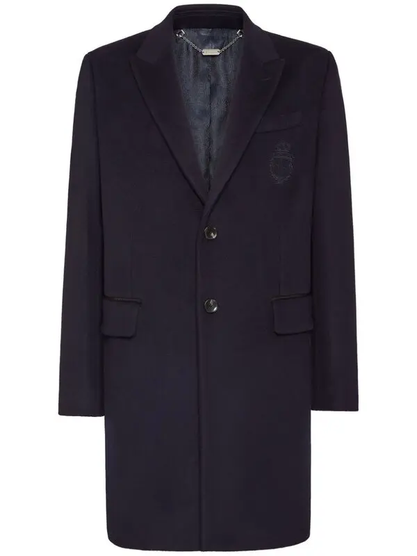 BILLIONAIRE Logo-embroidered Tailored Coat