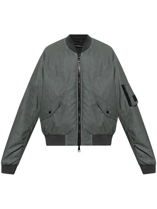 Dolce & Gabbana Logo-appliqué Bomber Jacket - N9299 Grey