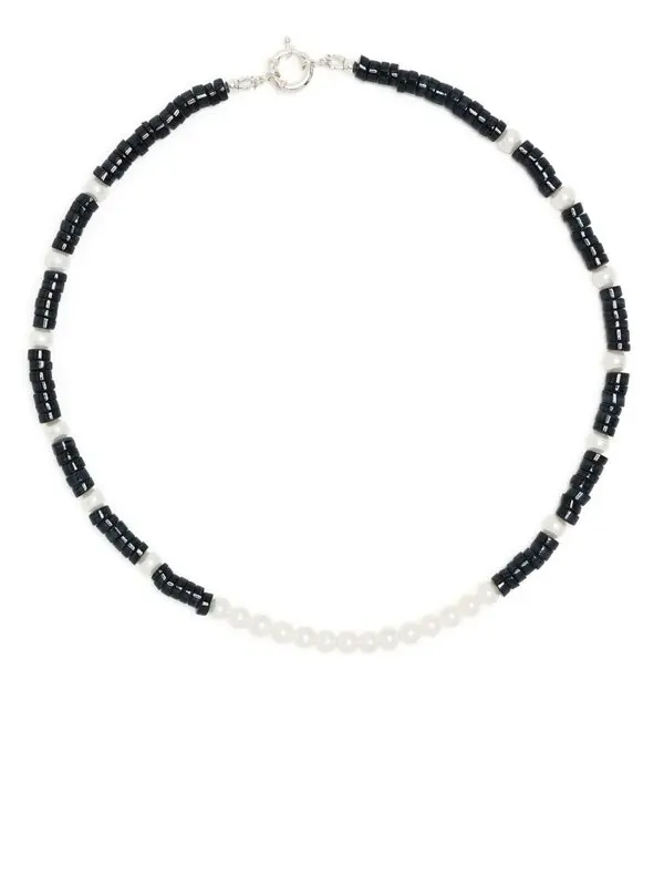A SINNER IN PEARLS Sterling Silver Beaded Necklace - Black