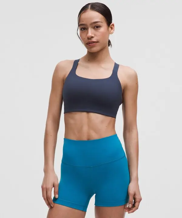 Lululemon Ultralu Square-neck Workout Bra - Club Blue