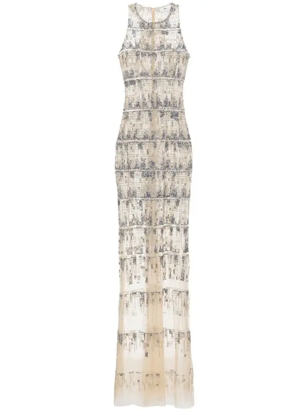 Elisabetta Franchi Pixel-pattern Gown